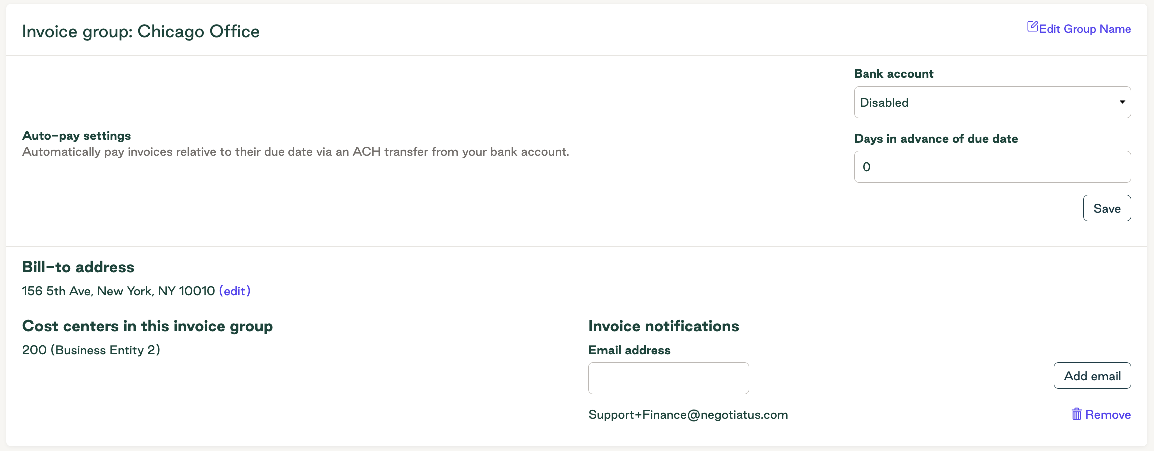 Invoice Groups – Order.co